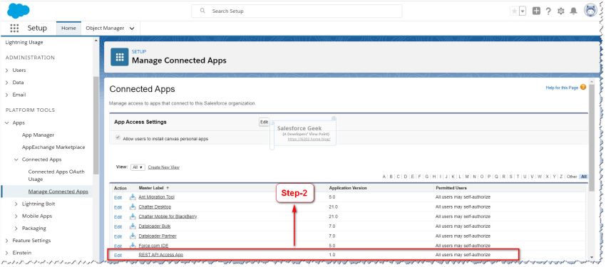 How To Configure Salesforce Connected Apps For REST API Integration